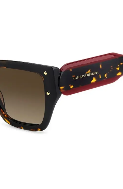Carolina Herrera 53mm Gradient Square Sunglasses