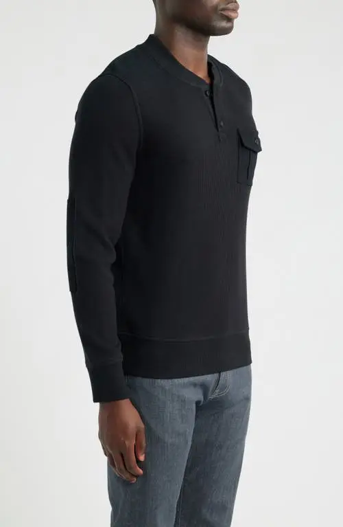 Brooks Brothers Waffle Stitch Stretch Cotton & Wool Henley