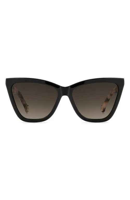 Carolina Herrera Gradient Cat Eye Sunglasses - Black/brown