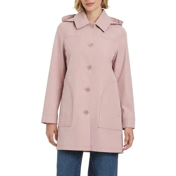 Kate Spade New York Water Resistant Coat With Removable Hood - Dusty Rose