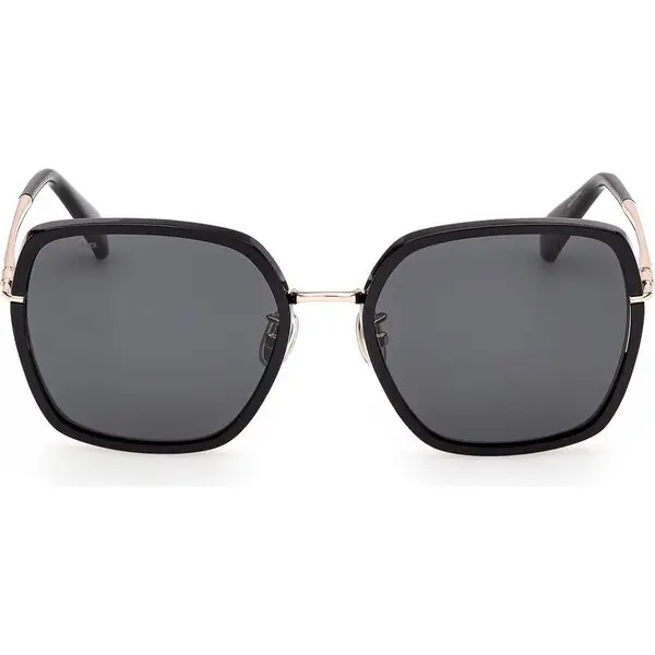 Max Mara 57mm Square Sunglasses - Shiny Black/smoke