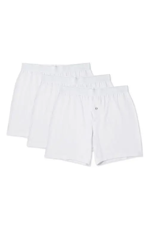 MEMOI Assorted 3-pack Cool Stretch Cotton Boxer Shorts - White
