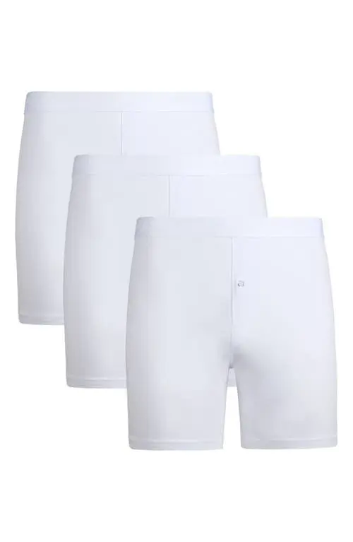 MEMOI Assorted 3-pack Cool Stretch Cotton Boxer Shorts - White