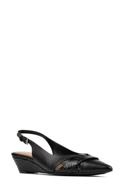 DONALD PLINER Barbee Slingback Wedge Pump - Black