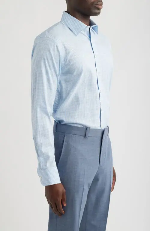 Nordstrom Trim Fit Shadow Check Premium Performance Twill Dress Shirt - Blue Ettore Check