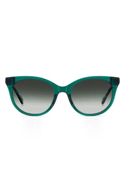 Kate Spade New York Tortoiseshell Round Frame Sunglasses - Green Havana/green