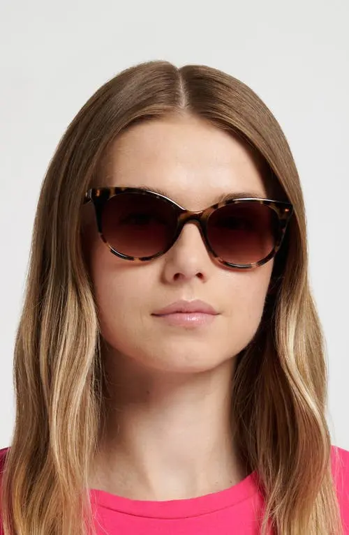 Kate Spade New York Tortoiseshell Round Frame Sunglasses - Havana/brown