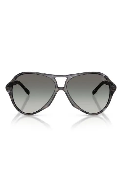 DIESEL® 57mm Gradient Pilot Sunglasses - Striated Grey/gradient Grey