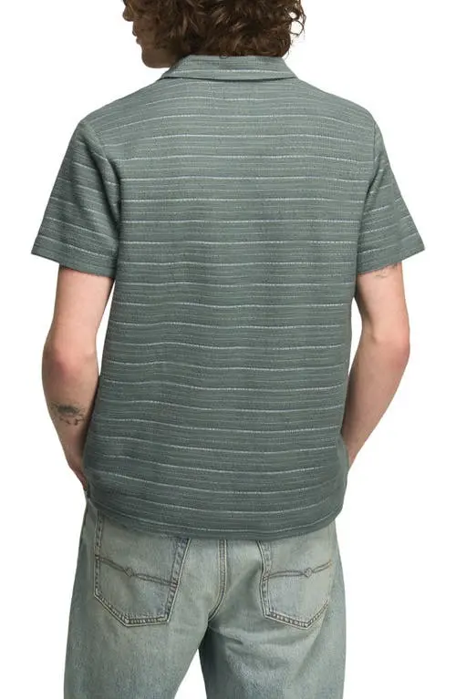 Lucky Brand Johnny Collar Stripe Cotton Blend Polo