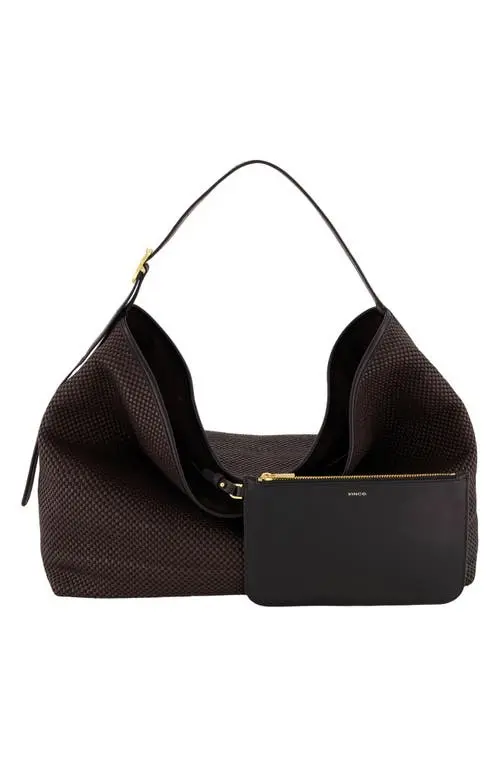 Vince Vivian Small Woven Leather Hobo