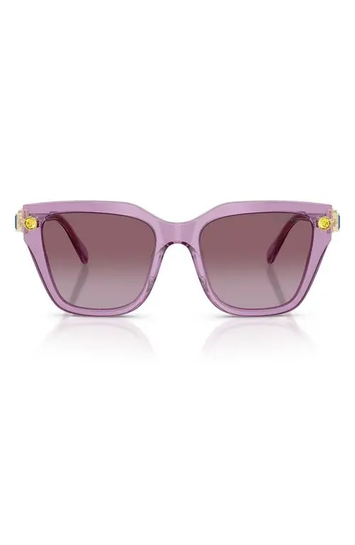 SWAROVSKI 53mm Gradient Irregular Sunglasses - Transparent Amethyst/violet