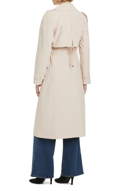 Kate Spade New York Water Resistant Double Breasted Trench Coat - Champagne