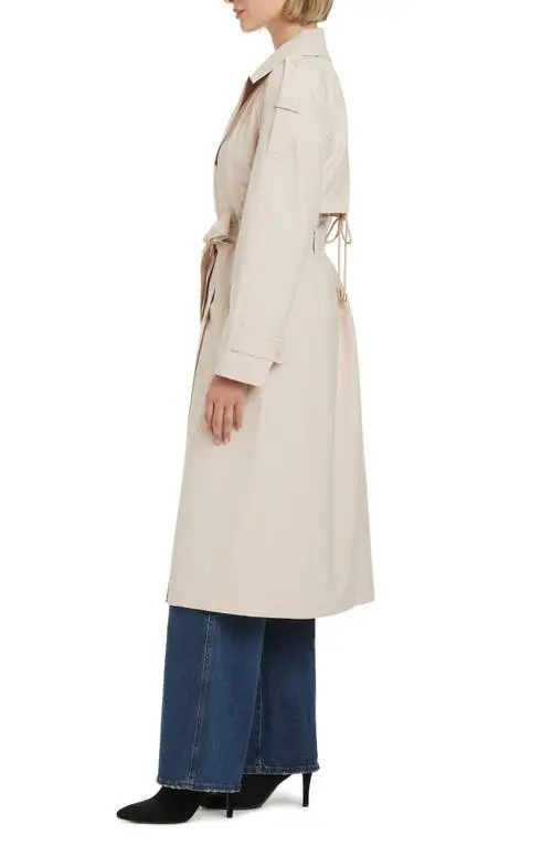 Kate Spade New York Water Resistant Double Breasted Trench Coat - Champagne