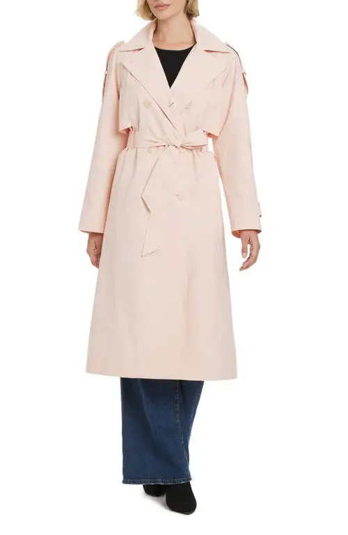 Kate Spade New York Water Resistant Double Breasted Trench Coat - Peach Tea
