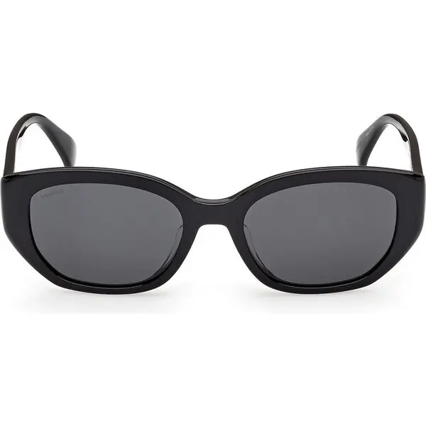 Max Mara 54mm Oval Sunglasses - Shiny Black/smoke