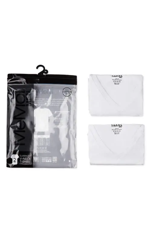 MEMOI 2-pack Cool Stretch Cotton V-neck Undershirts