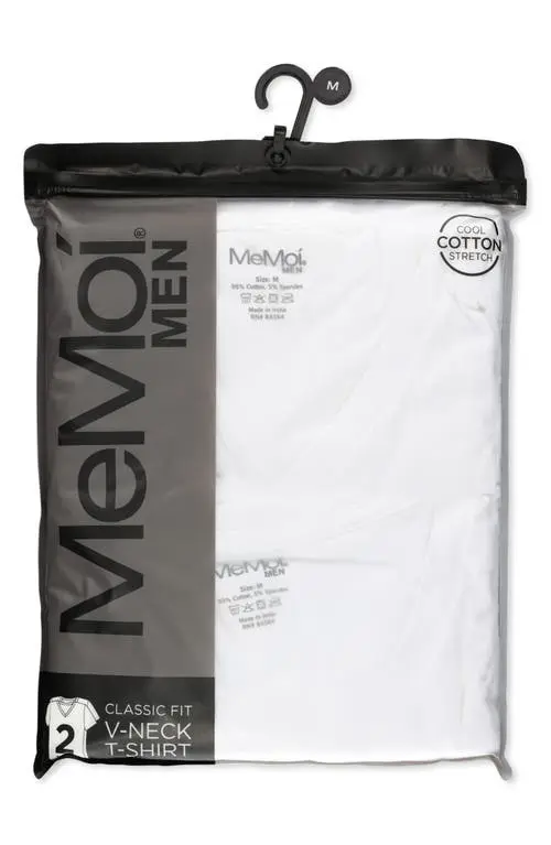 MEMOI 2-pack Cool Stretch Cotton V-neck Undershirts