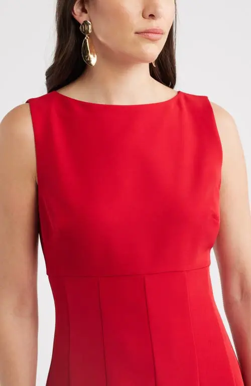 Chelsea28 Bateau Neck Midi Dress - Red Emboldened