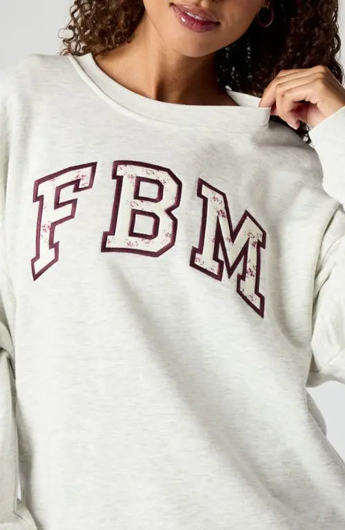 FLORENCE BY MILLS Graphic Oversized Sweatshirt - Heather Ice