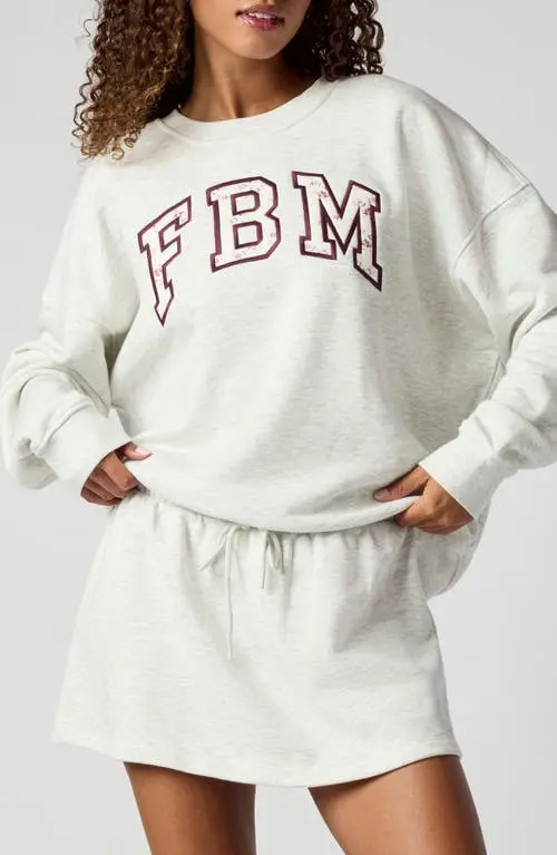 FLORENCE BY MILLS Graphic Oversized Sweatshirt - Heather Ice