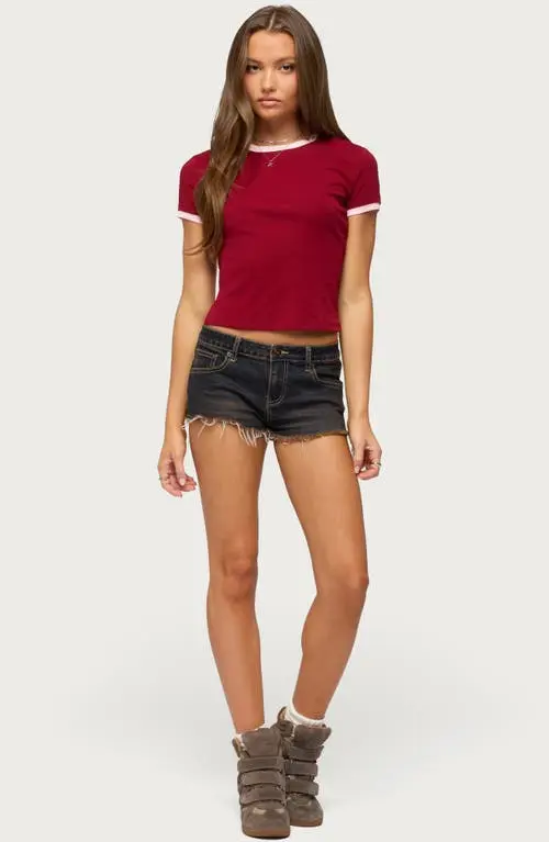 EDIKTED Opaline Contrast Trim T-shirt