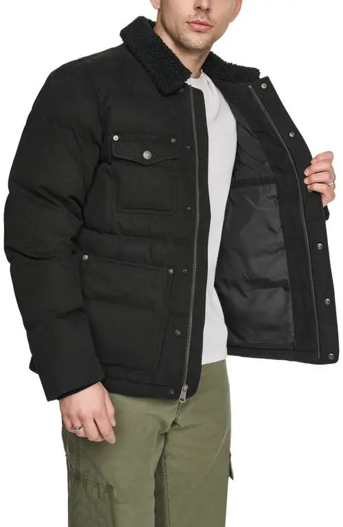 LEVI'S Quilted Chore Jacket With Shearling Collar - Black
