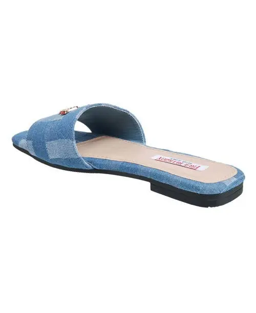 True Religion Mona Bling Logo Single Band Sandal