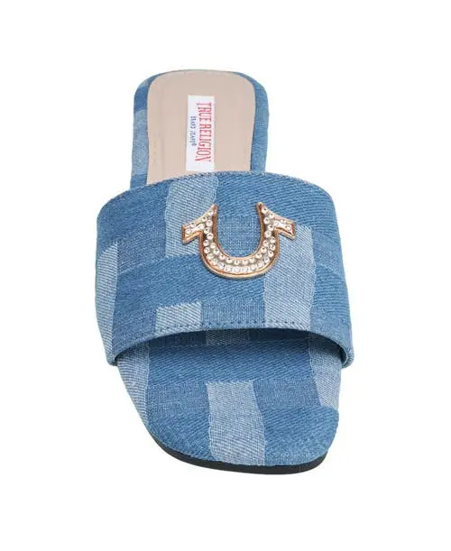 True Religion Mona Bling Logo Single Band Sandal