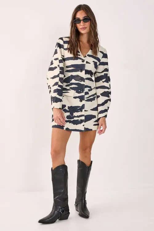 Nasty Gal Cocoon Sleeve Tailored Mini Dress - Yellow