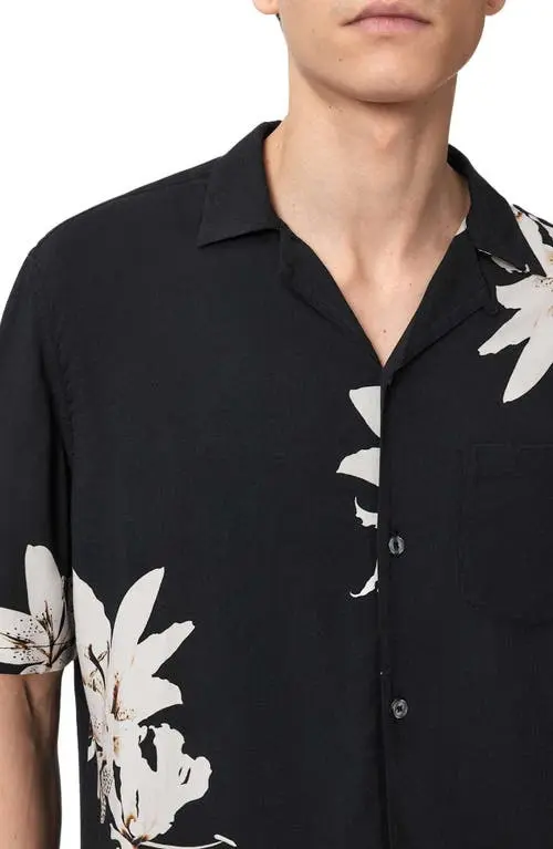 ALLSAINTS Petra Floral Short Sleeve Button-up Shirt
