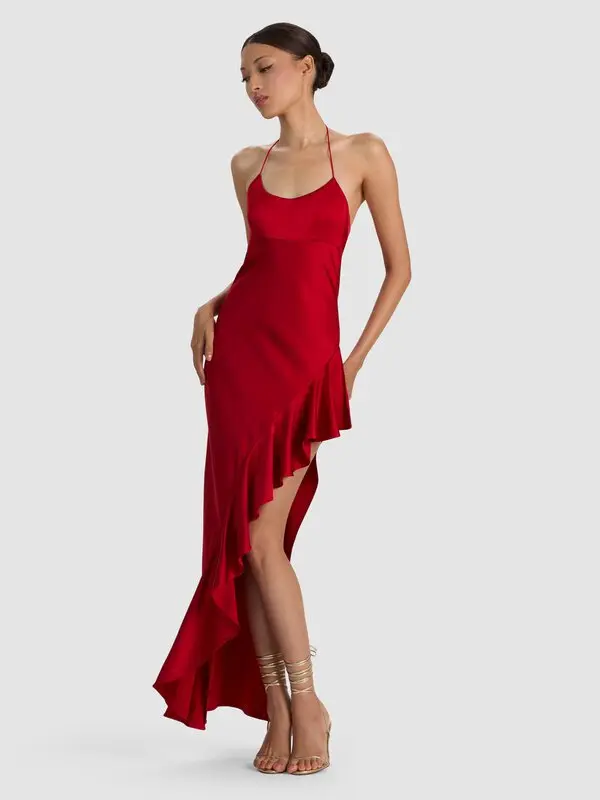 Alice + Olivia Palma Ruffle Maxi Dress - Hibiscus