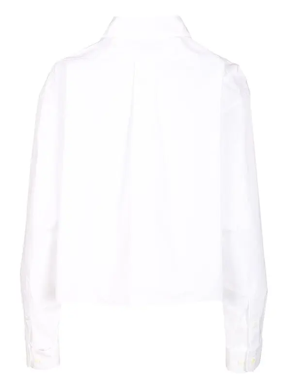 Miu Miu Popeline Shirt With Embroidered Logo - White