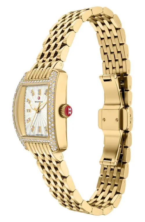 Michele Urban Petite 18k Plate Bracelet Watch