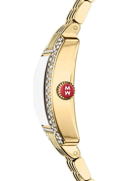 Michele Urban Petite 18k Plate Bracelet Watch