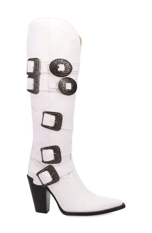 DINGO Spur O' Moment Over The Knee Western Boots - White