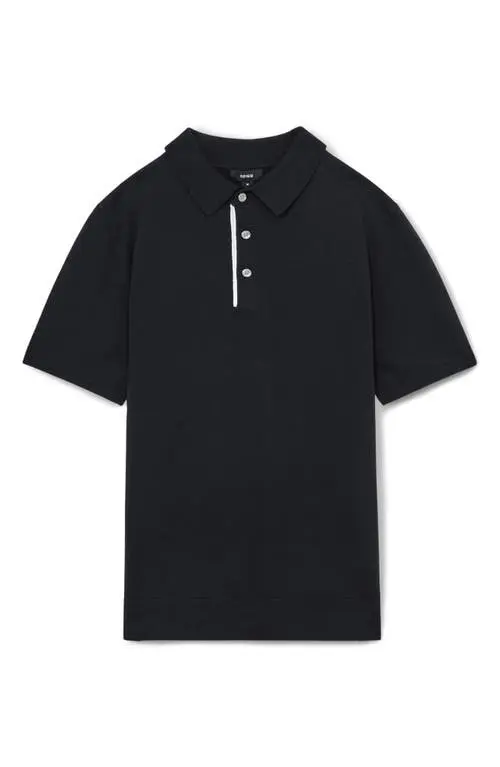 REISS Finch Short Sleeve Linen & Cotton Polo Sweater