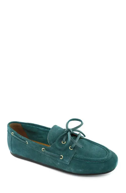 MARC JOSEPH NEW YORK Grove Street Slip On Leather Tiebow Loafer - Atlantic Blue Suede