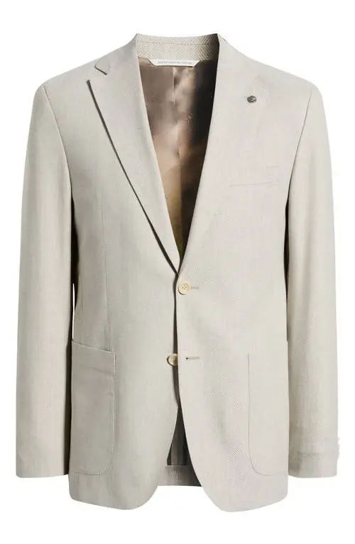 JACK VICTOR Morton Tonal Herringbone Sport Coat - Sand