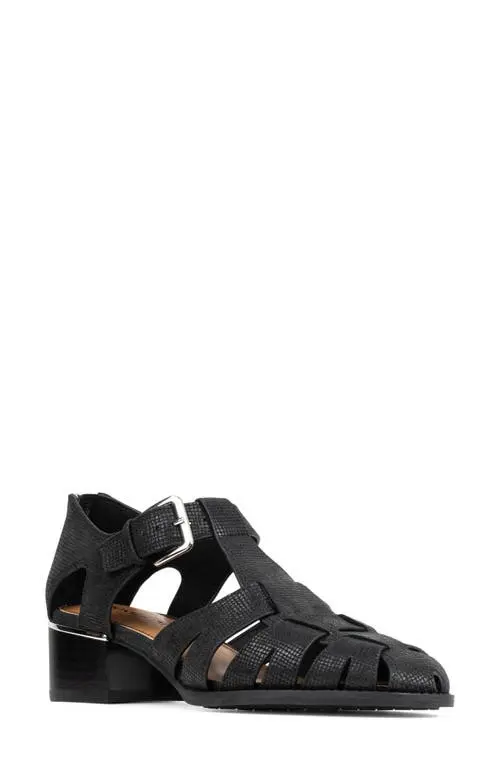 DONALD PLINER Back Zip Fisherman Sandal - Black