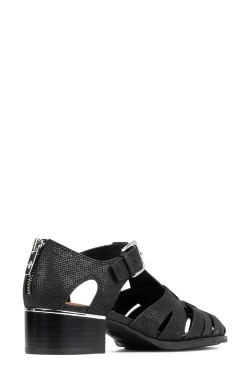 DONALD PLINER Back Zip Fisherman Sandal - Black