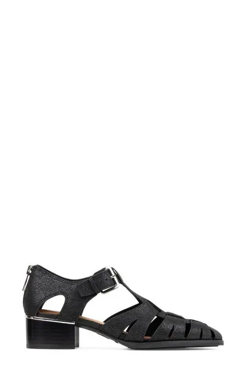 DONALD PLINER Back Zip Fisherman Sandal - Black