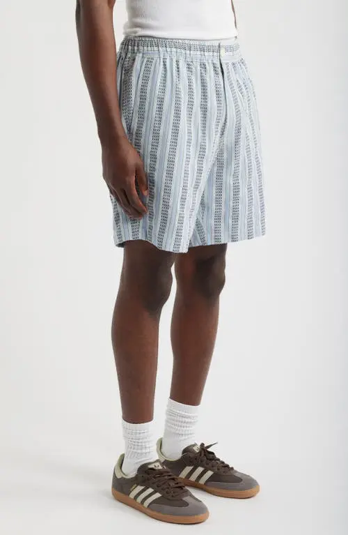 WAX LONDON Kurt Multistripe Cotton Dobby Shorts