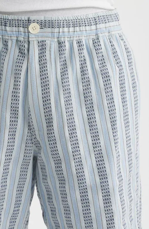 WAX LONDON Kurt Multistripe Cotton Dobby Shorts