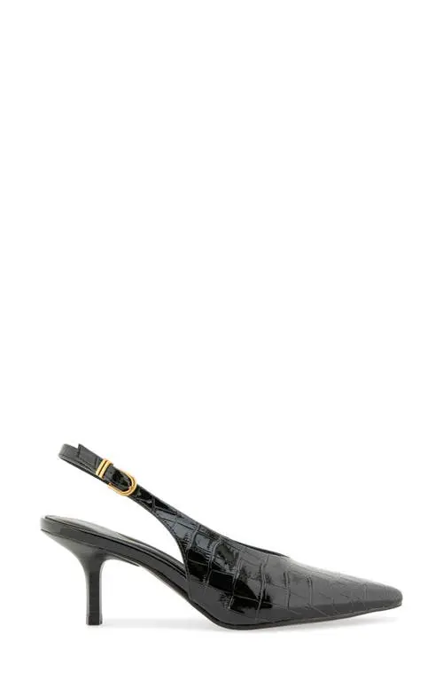 KENNETH COLE Ulysses Pointed Toe Slingback Pump - Black Croco