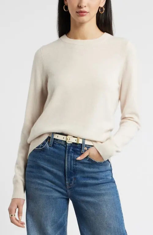 Nordstrom Crewneck Cashmere Sweater - Beige Beach