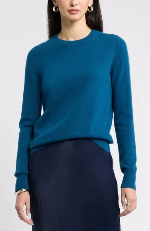 Nordstrom Crewneck Cashmere Sweater - Blue Poseidon