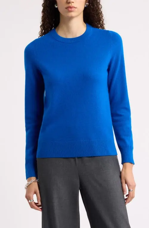 Nordstrom Crewneck Cashmere Sweater - Blue Racer