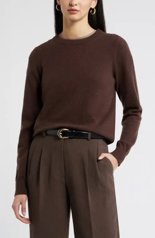 Nordstrom Crewneck Cashmere Sweater - Brown Mole