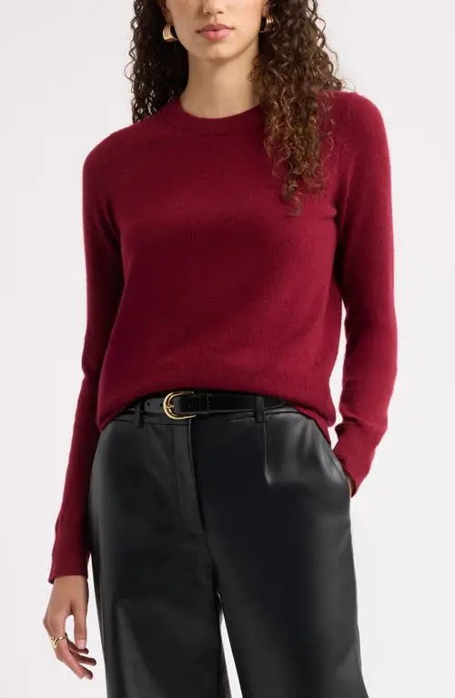 Nordstrom Crewneck Cashmere Sweater - Burgundy Rhode