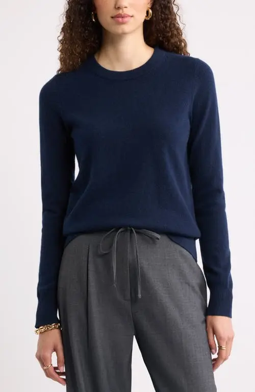Nordstrom Crewneck Cashmere Sweater - Navy Night